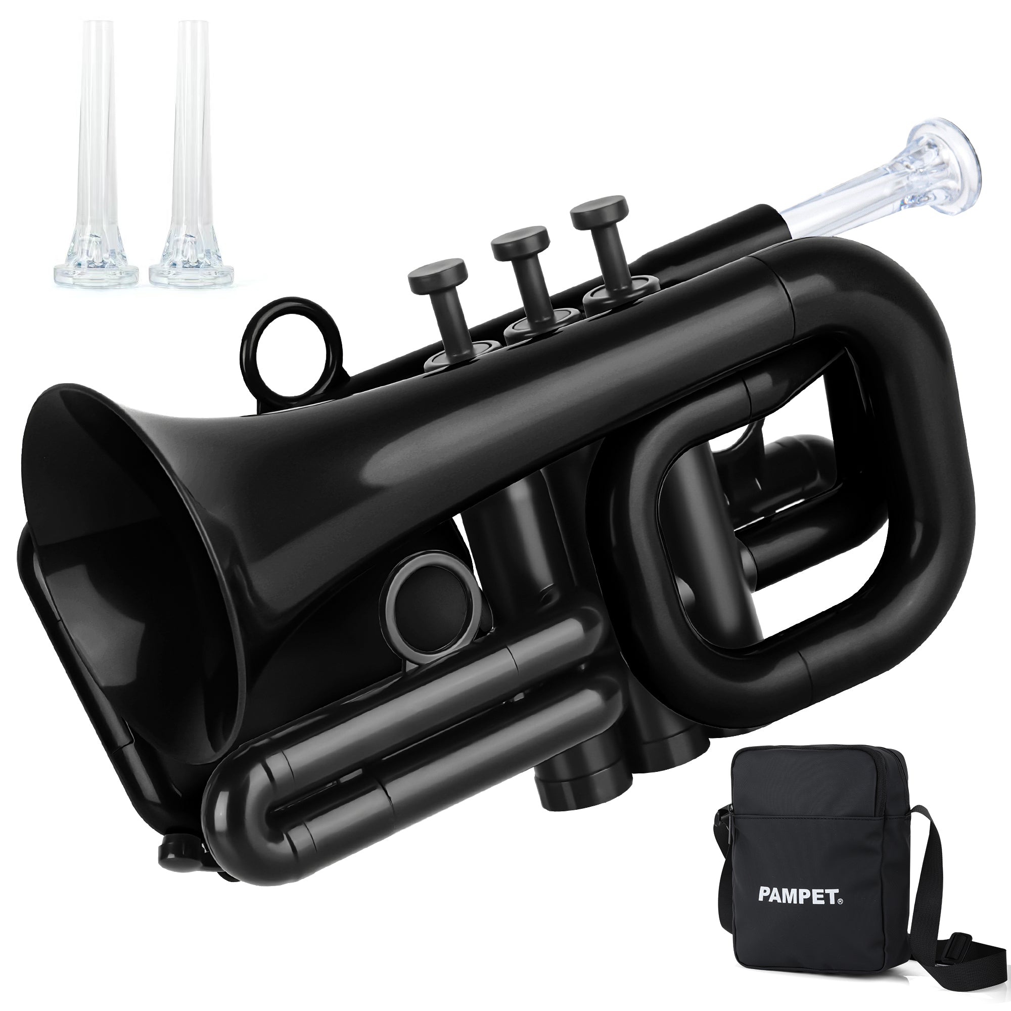 PAMPET DOLPHIN Bb Key ABS Pocket Trumpet for Beginners with Carry Bag ...